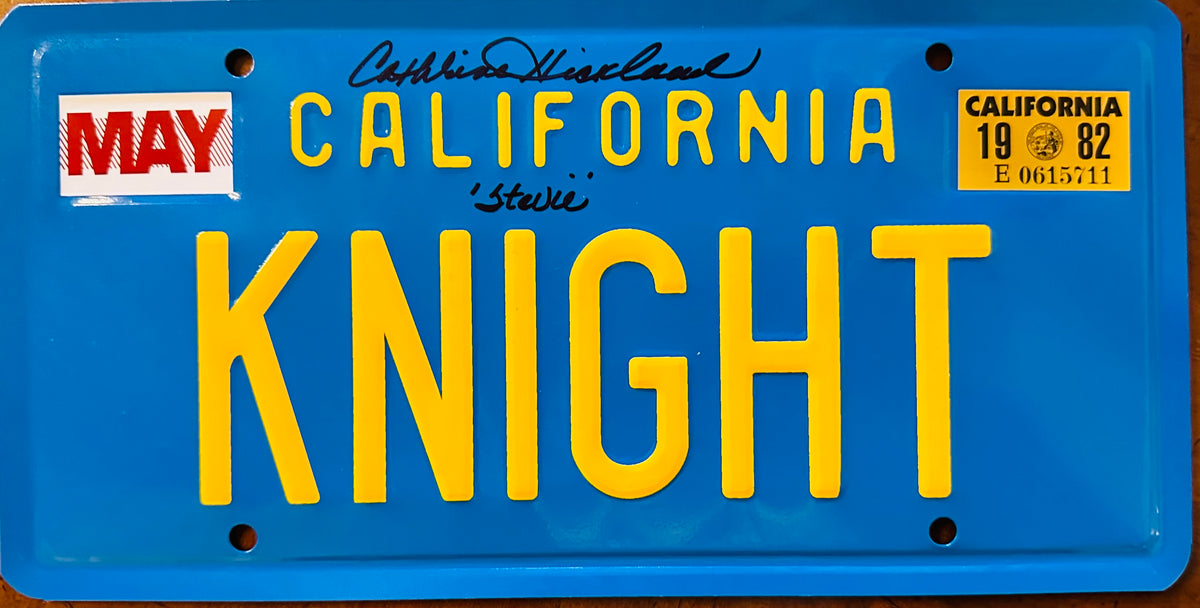 "Knight Rider" License Plate signed by Catherine Hickland ("Stevie ...